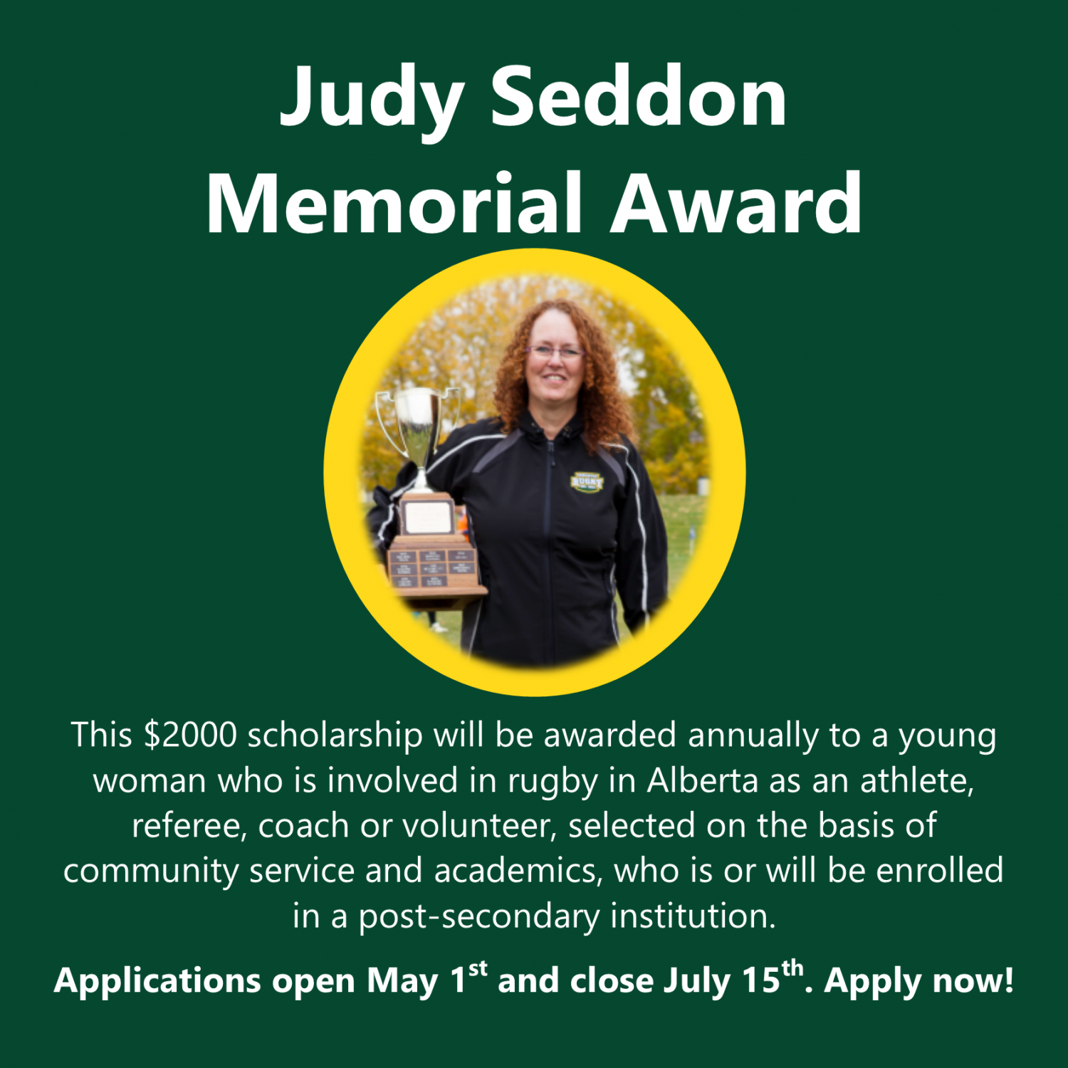 Judy Seddon Memorial Award – Rugby Alberta
